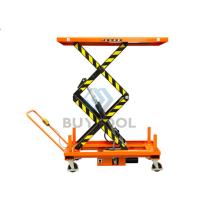 China 1000kg 2000mm Electric Scissor Lift Table with PU Wheels 2200lbs Capacity for sale