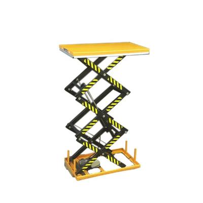 China Triple Scissor Hydraulic Lift Table 1000kg Capacity 3000mm Raised Height Anti Pinch for sale