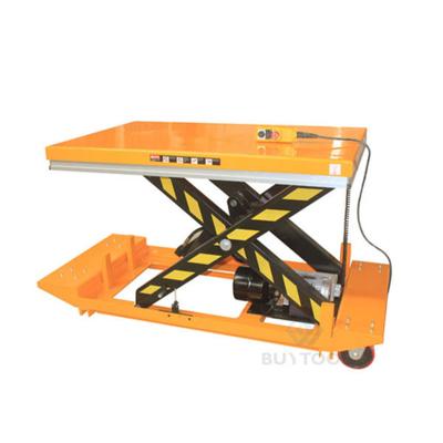 China Portable Movable Scissor Lift Table 1000kg Capacity 820x1300mm Platform Material Handling for sale