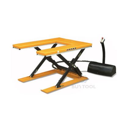 China U Shaped Electric Scissor Lift Table 1000kg 1500kg Low Profile Pallet Lift 860mm Height for sale
