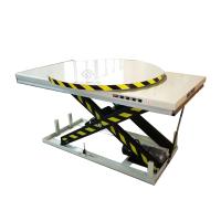 China 2200 lbs Electric Scissor Lift Table 120v Stationary with 39.3 Inch Rotary Plate for sale