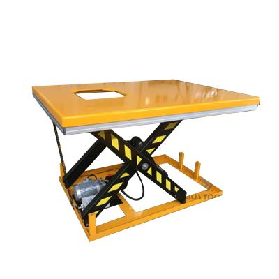 China Stationary Electric Lift Table 1000kg 4000kg Capacity Heavy Duty with Maintenance Holes for sale