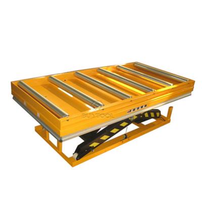 China Electric Hydraulic Stationary Lift Table with Conveyor Top 1.1kw 1000kg Capacity for sale