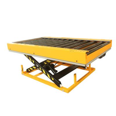 China Manual Stationary Lift Table 1000kg 2200lbs Power Roller Rubber Coated 24x36 for sale