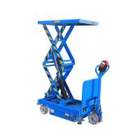 China 0.8kW Hydraulic Heavy Duty Mobile Lift Table 500kg 1000kg Capacity Scissor Platform for sale