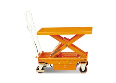 China 500kg Mobile Scissor Lift Table Trolley Hydraulic Battery Powered 1102lbs Capacity for sale