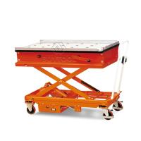 China Light Duty Manual Mobile Scissor Lift Table 1500mm Electric Ball Platform Transfer 450kg Capacity for sale