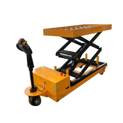 China 500 kg Self Propelled Mobile Lift Table with Transfer Ball Platform 4x8 Table Size for sale