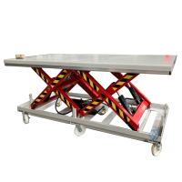 China Heavy Duty Electric Mobile Scissor Lift Table 4000kg Capacity Wireless Remote Control for sale