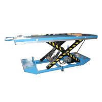 China Electric Hydraulic Scissor Lift Table 4400 lbs Capacity 9.5 inch Min Height Mobile Hand Crank Control for sale
