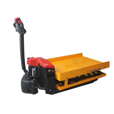 China Self-Propelled Mobile Scissor Lift Table 1000kg Capacity Battery Powered Pallet Truck for sale