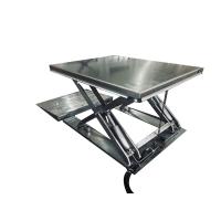 China Stainless Steel 316 Low Profile Scissor Lift Table 2200 lbs Capacity 33.9 inch Height for sale