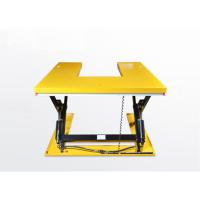 China U Shaped Low Profile Scissor Lift Table Cart 1t Pallet Hydraulic Stationary 1450x1140mm for sale