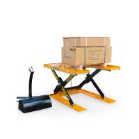 China 1000kg E Shape Low Profile Electric Hydraulic Scissor Lift Table 85mm Min Height for sale