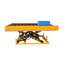 China Electric Hydraulic Scissor Lift Table with Rubber Rollers 1000kg 2000kg Capacity Wood Transport for sale