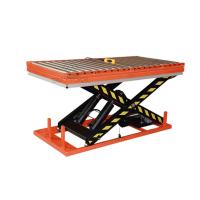 China Electric Scissor Hydraulic Lift Table with Roller Conveyor 2400x1500mm 2200 lbs for sale