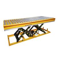 China Electric Roller Scissor Lift Table 300-500kg Capacity 2000lb Galvanized Stationary for sale