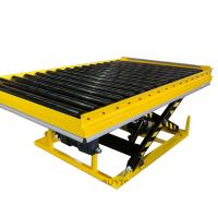 China Hydraulic Electric Roller Lift Table 1000kg Capacity 900mm Raised Height for sale
