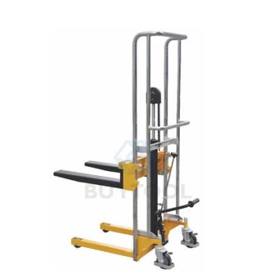 China PJ4150 Hydraulic Manual Forklift Stacker 400kg Capacity 1500mm Lift Height Adjustable Fork Type for sale