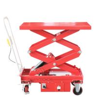 China 500kg Low Profile Mobile Lift Table Double Scissor Light Duty Electric Motor 64in Lift Height for sale