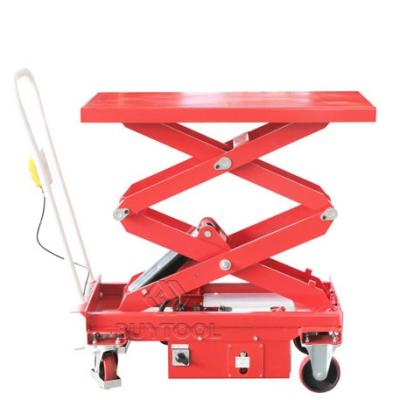 China 500kg Low Profile Mobile Lift Table Double Scissor Light Duty Electric Motor 64in Lift Height for sale
