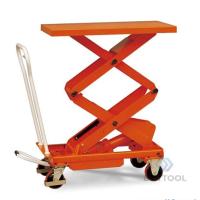 China Electric Hydraulic Double Scissor Lift Table Cart 150kg Capacity 755mm Height for sale