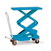 China Manual Twin Scissor Lift Table Cart 1100lbs Capacity 62in Lifting Height Heavy Duty Steel for sale