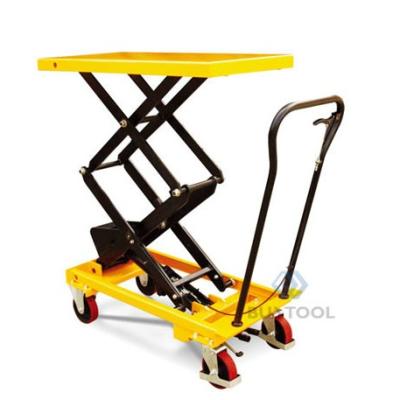 China Manual Double Scissor Lift Table Cart 1760lbs 36x20in 48x24in 500kg Capacity for sale