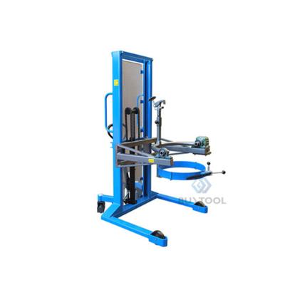 China 400kg 200L Mobile Drum Lifter Stacker with Pedal Operated Tilt 120 Degree for sale