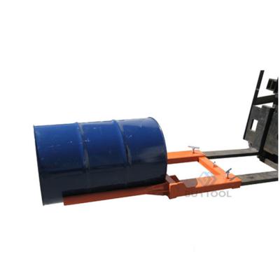 China Electric Hydraulic Fork Mounted Drum Hoist Clamp 300kg Capacity 55 Gallon Steel Barrel Lifter for sale