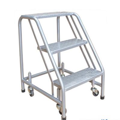 China Position Movable Industrial Warehouse Platform Ladder With Wheels 2 Or 3 Steps for sale
