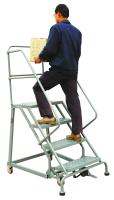 China Industrial Rolling Ladder 4-8 Steps 1785mm Top Height Steel Stock Picking with Wheels for sale