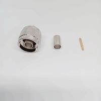 China Male N Connector DC-6GHz Nickel-plated Brass 50 ohm RF Connector for Crimping with LMR240 Coaxial Cable for sale