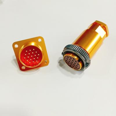 China Aluminum Alloy PC Connector with Bakelite Insulator and 200V Working Voltage 19 Pin Circular Connector for sale