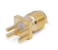 China Customized SMA Female PCB Edge Mount Connector with Gold-plated Brass and PTFE Insulation for DC-6GHz Applications for sale
