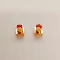 China Gold-plated Brass Female MCX Connector 50 Ohm with Push-in Coupling Structure for PCB Board for sale