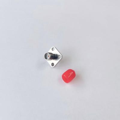 China 4 Hole Flange SMA Connector with Stainless Steel Body and DC-6GHz Frequency Range for sale