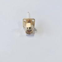 China SMA-JFD275 RF Coaxial Connector with 4-Hole Flange and Gold-plated Brass for DC-6GHz Applications for sale