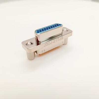 China 21 Pin Soldering Type Metal Body Micro-D Connector J30J-21TJS Rectangular Electrical Connector for sale