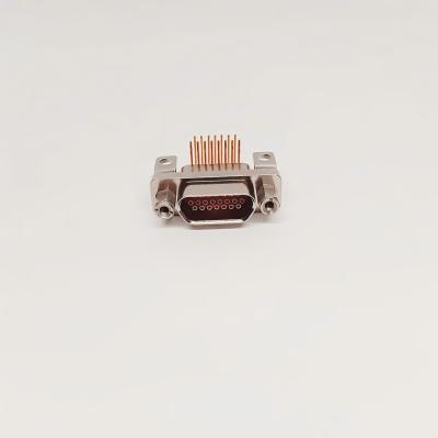 China 15 Pin Right Angle PCB Mount Metal Body Micro-D Connector J30J-15ZKW-J for sale
