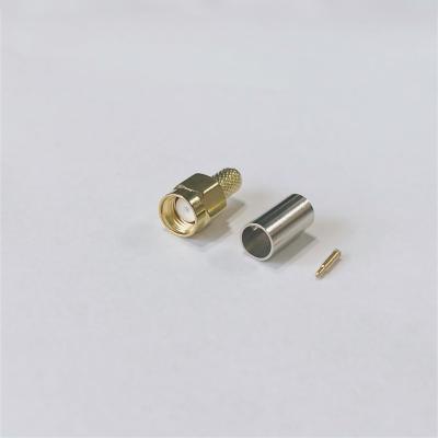 China SMA Crimp Connector 50 Ohm RF Male Connector DC-6GHz SMA-C-J-3  For RG58 LMR200 Coaxial Cable for sale