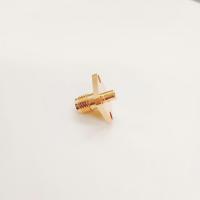 China SMA Female Connector DC-6GHz Gold-Plated Brass 4 Hole Flange Mount for RF Applications for sale