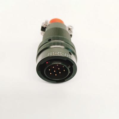 China Aluminum Alloy Aviation Plug Connector Circular 10 Pin Plug Connector Small  With Backshell for sale