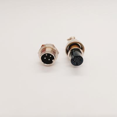 China IP 65 Aviation Plug Connector GX12-4 Pin with 1500V Withstand Voltage and Aluminum Alloy Body for sale