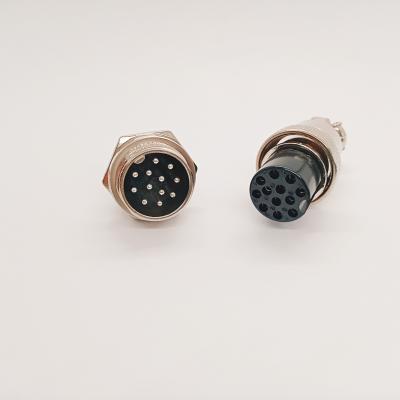 China 12 Pin Aluminum Alloy GX20 Aviation Plug Connector with 1500V Withstand Voltage for Industrial Equipment for sale