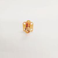 China 4 Holes Flange RF Adapter SMA Female to Female DC-18GHz Gold-Plated Brass for sale