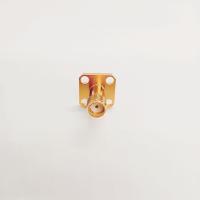 China 4 Holes Flange RF Adapter SMA Female to Female DC-18GHz Gold-Plated Brass for sale