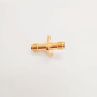 China 4 Holes Flange RF Adapter SMA Female to Female DC-18GHz Gold-Plated Brass for sale