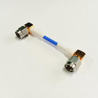 China Right Angle RF Cable Assembly SMA Male to Male DC-18G with Gold Plated Brass Connectors for sale