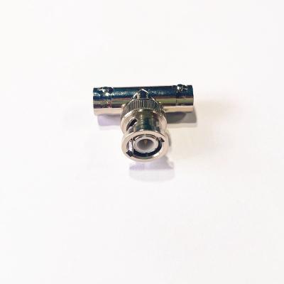 China T-Joint RF Adapter BNC Male to Female with DC-4GHz Range Gold-Plated Brass and VSWR ≤1.3 for sale